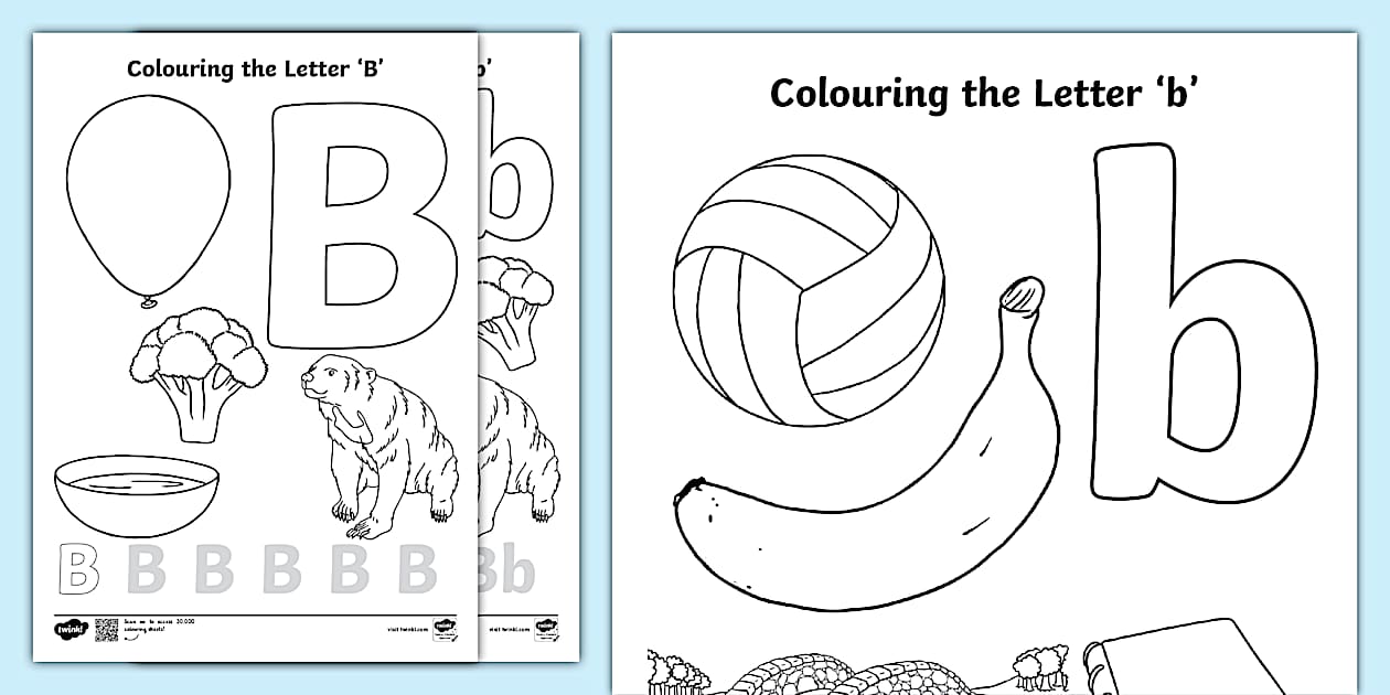 Letter B Coloring Pages (Teacher-Made) - Twinkl