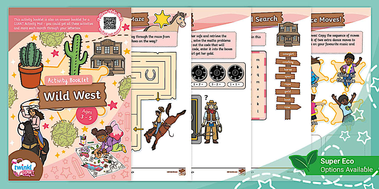 Wild West Themed Booklet Ages 3 to 5 Years (teacher made)