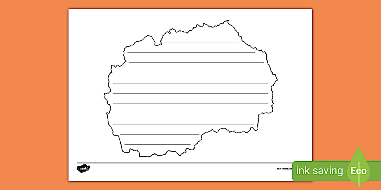 North Macedonia Writing Template (teacher made) - Twinkl
