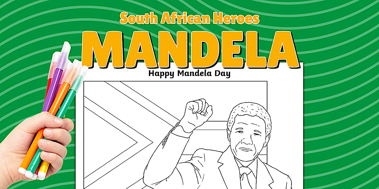 Intermediate Phase History– Happy Mandela Day–Colouring page