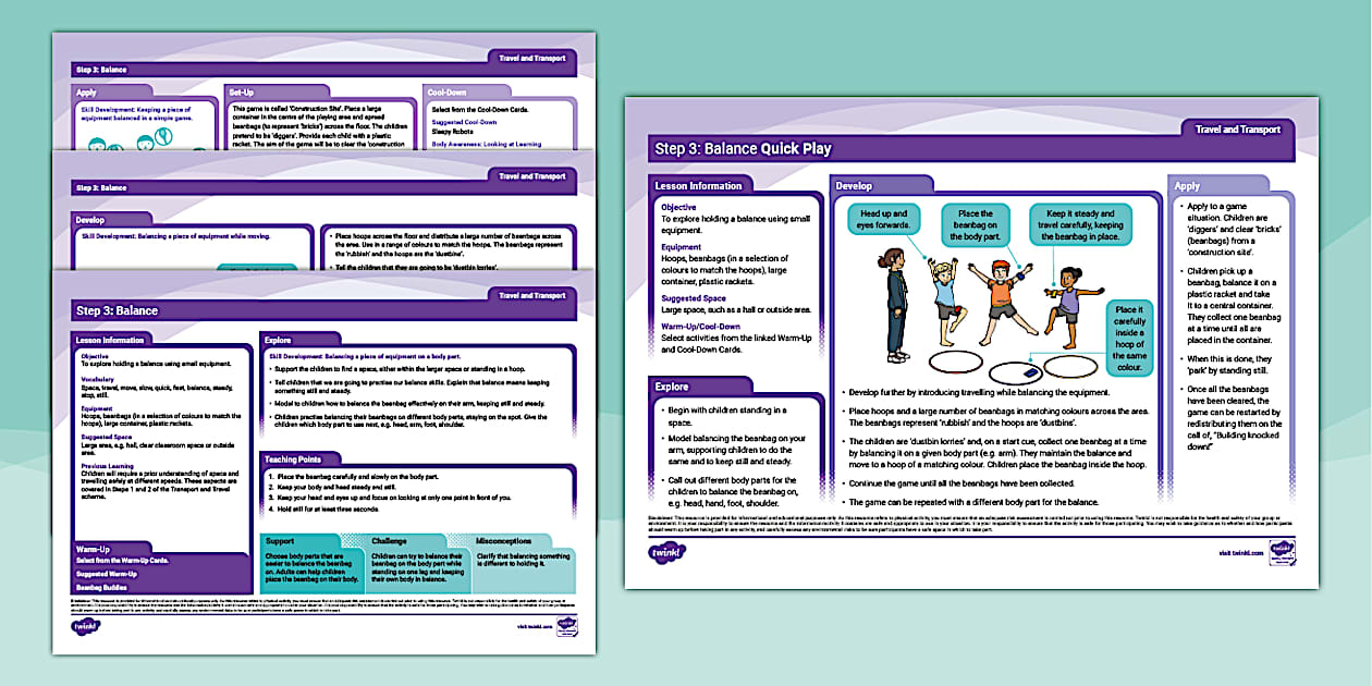 Nursery PE: Transport and Travel - Step 3: Balance - Twinkl