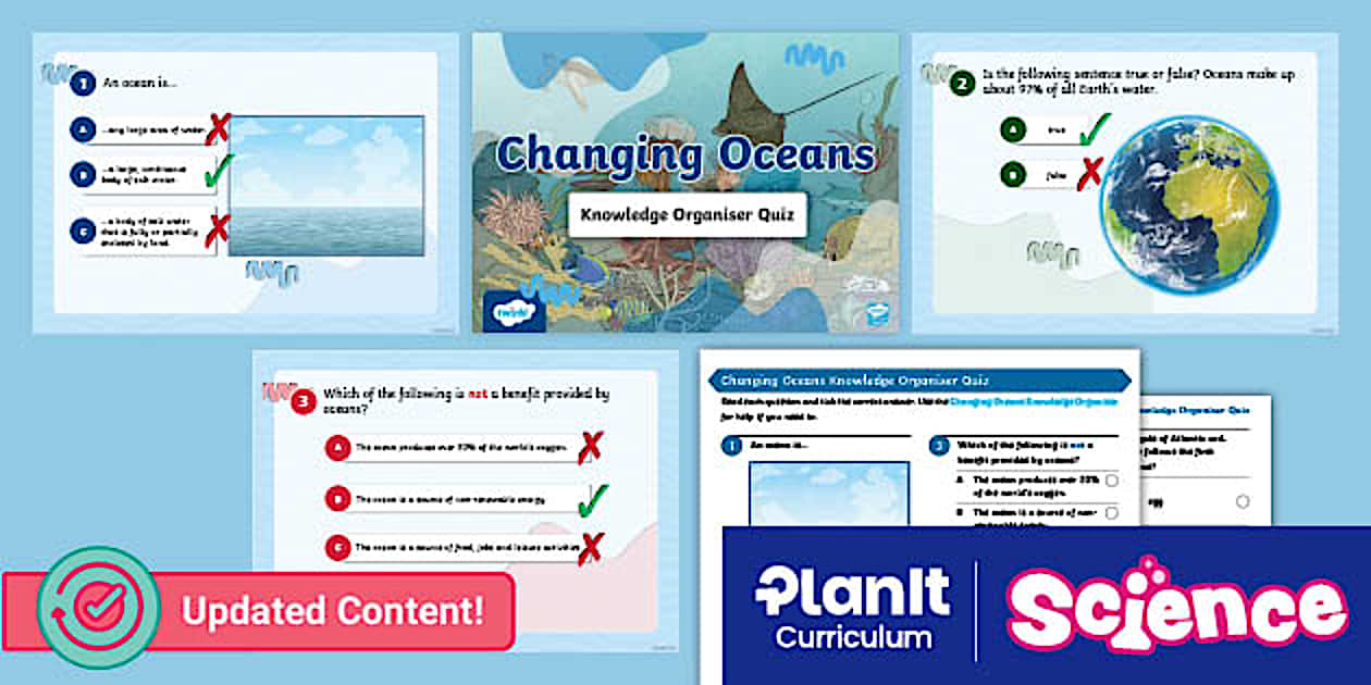 Year 5 Science Changing Oceans Quiz Pack (teacher made)