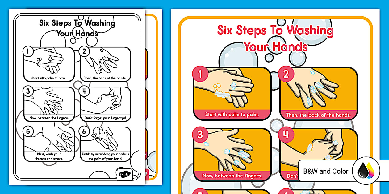 Steps To Washing Your Hands Poster (l'enseignant a fait)