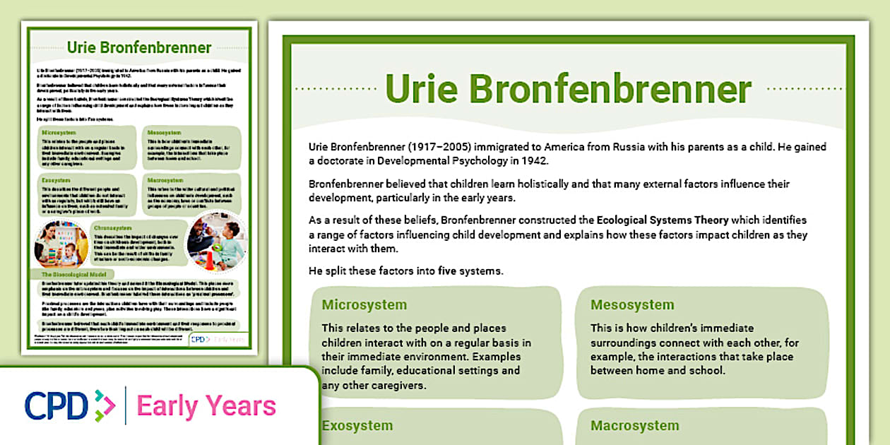 Urie Bronfenbrenner | Poster (teacher made) - Twinkl