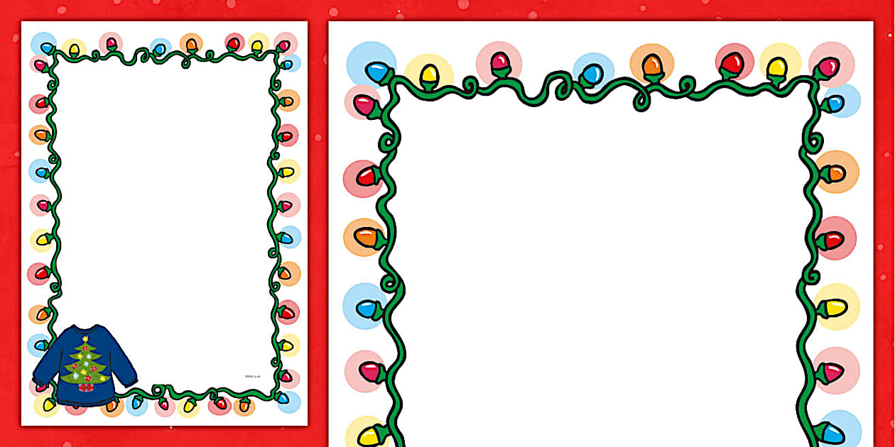 Editable Christmas Jumper Page Border (l'enseignant a fait)