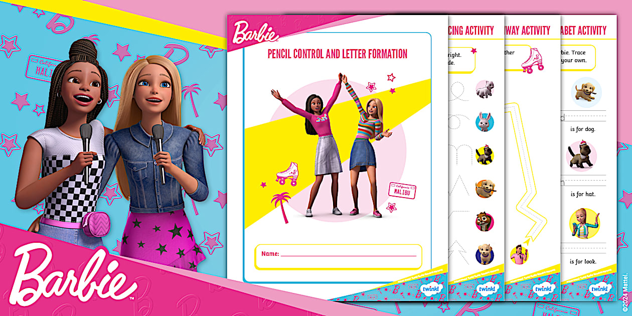 Barbie: Pencil Control and Handwriting Activity Booklet