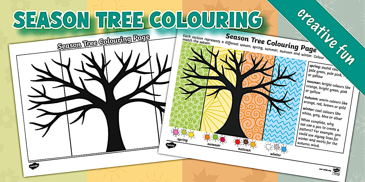 Season Tree Colouring Page