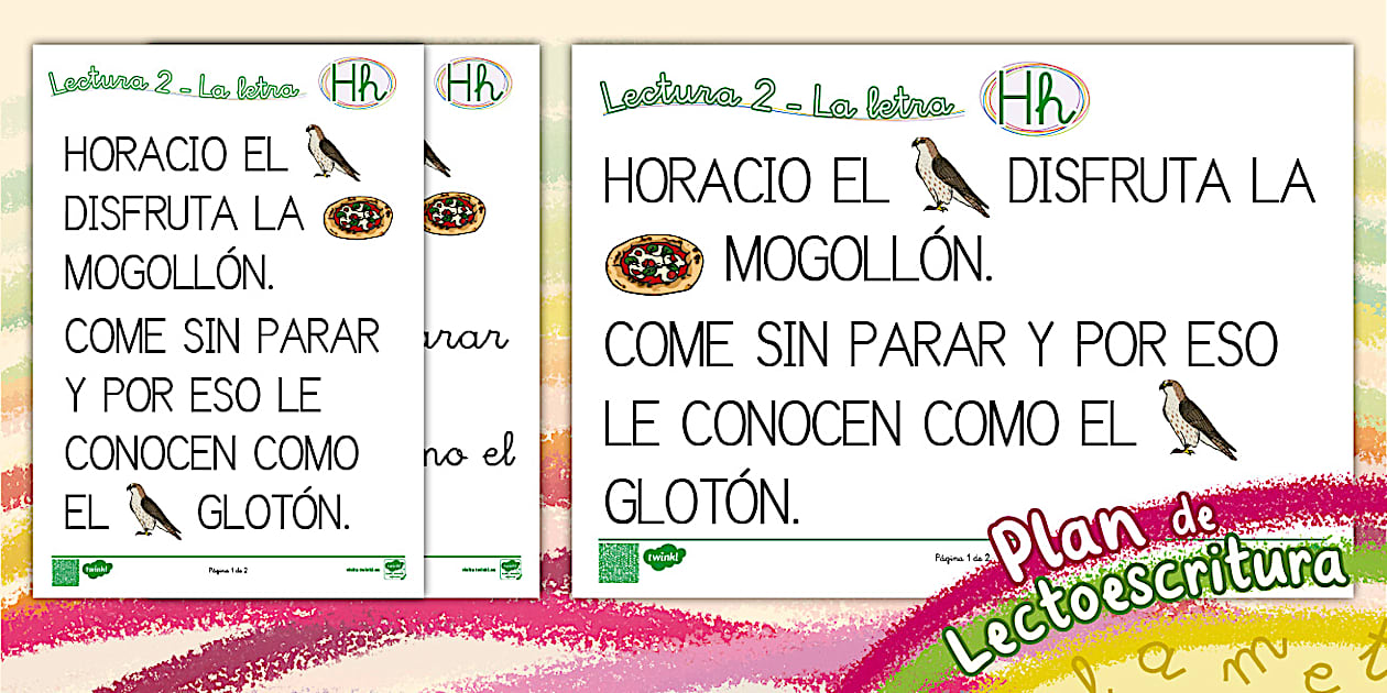 Plan de lectoescritura: La letra H - Lectura 2 - Twinkl