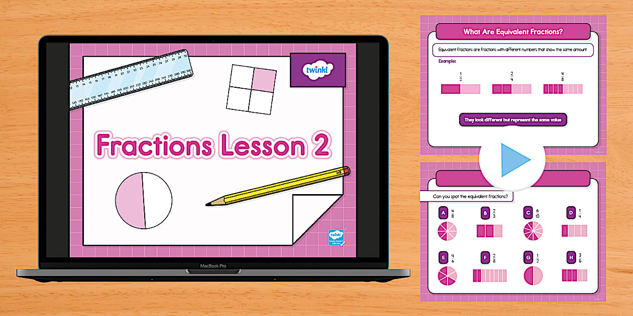 Grade 3 Fractions Lesson 2 PowerPoint (teacher made)