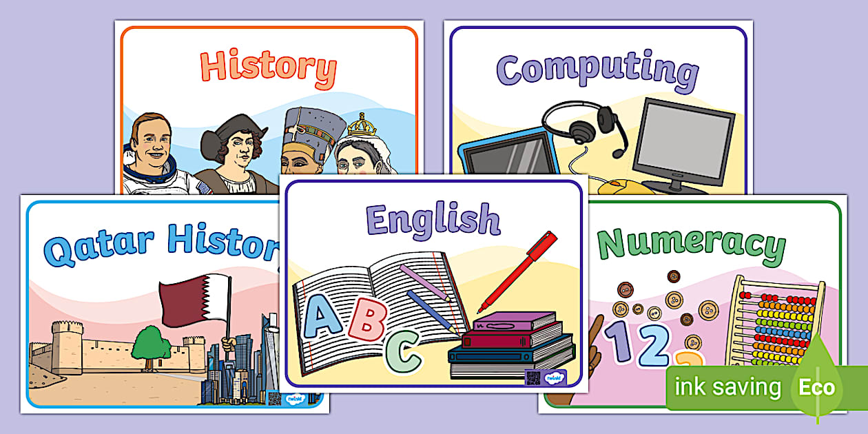 Subject Display Posters for Qatar (teacher made) - Twinkl
