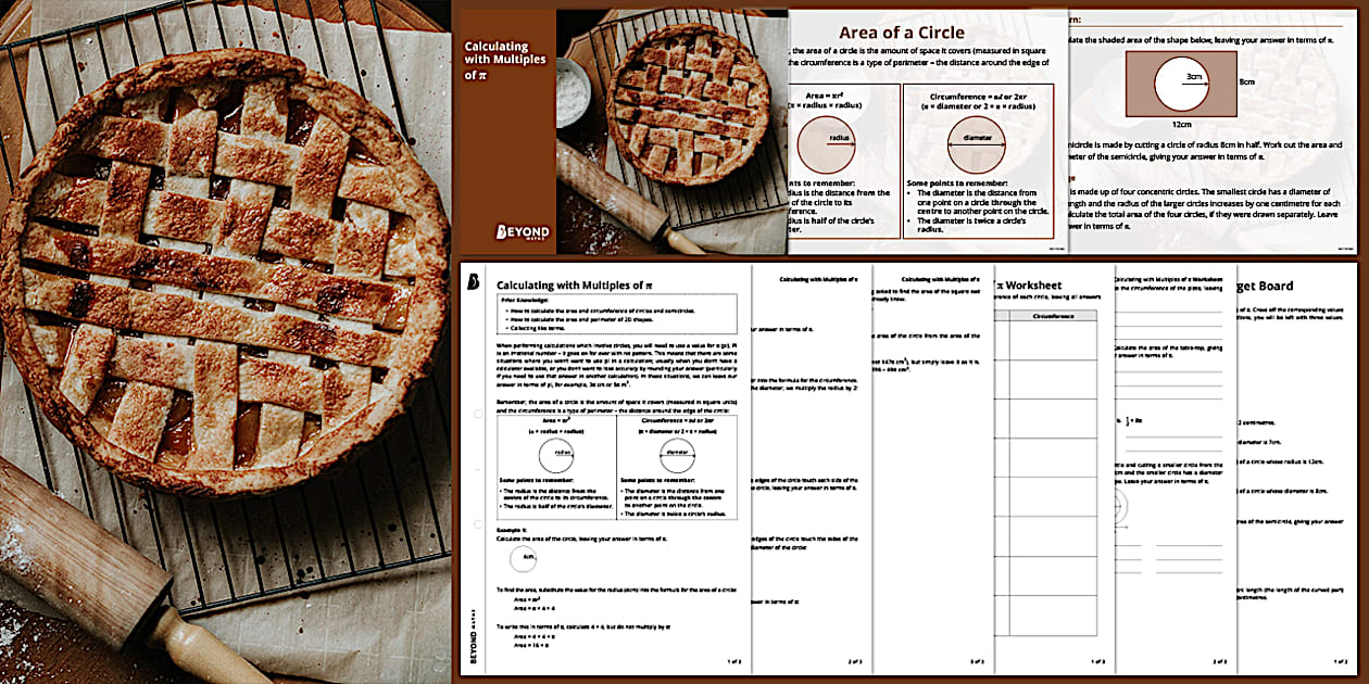 Calculating with Multiples of Pi KS3 Resource Pack - Twinkl