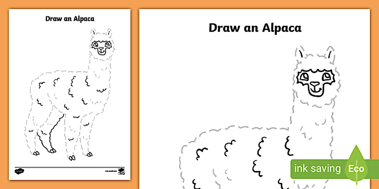 EYFS Draw an Alpaca Pencil Control Activity (teacher made)