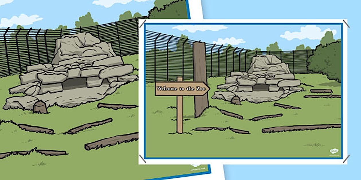 Zoo Background Display Poster (teacher made) - Twinkl