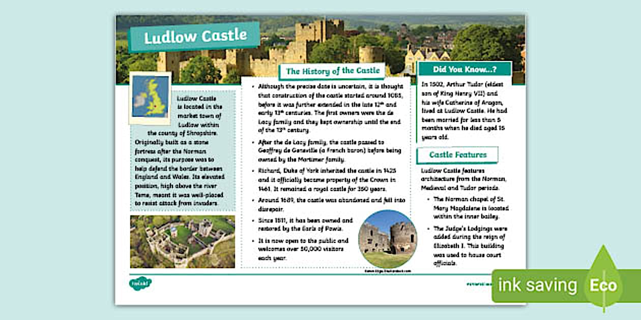 Ludlow Castle Fact File - KS2 (teacher made) - Twinkl