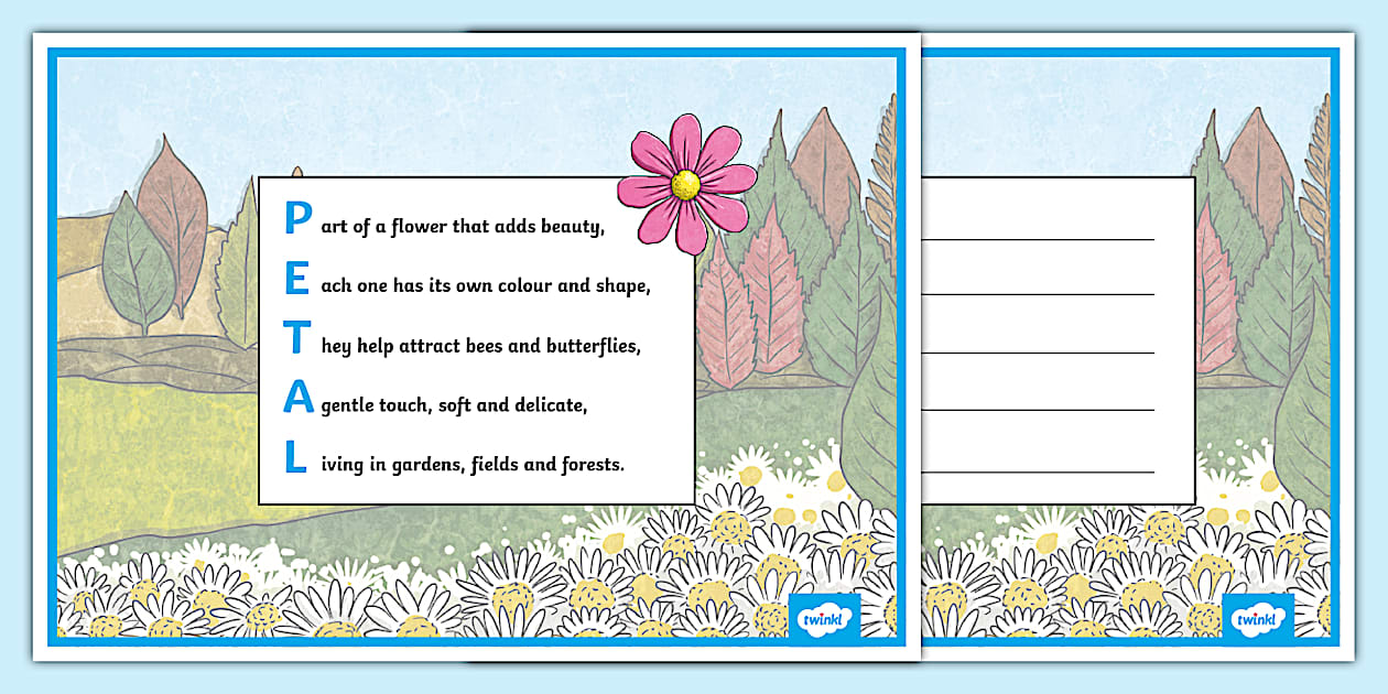Petal Acrostic Poem Example and Template