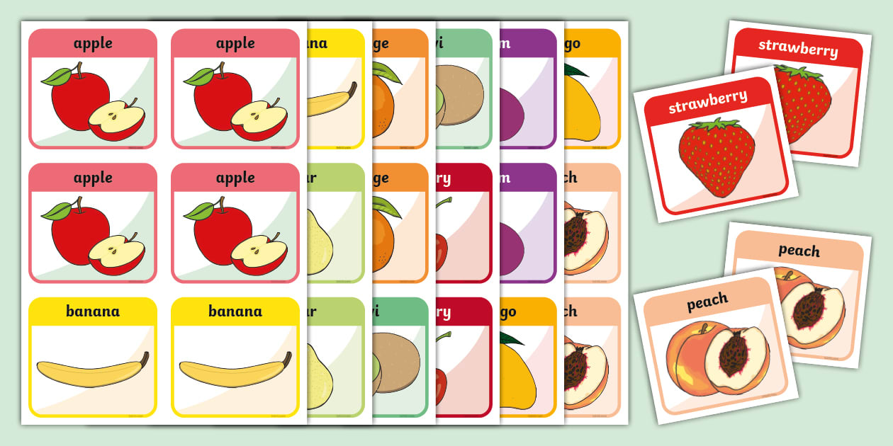 Fruit Salad Word and Picture Game Cards - KS1 - Twinkl