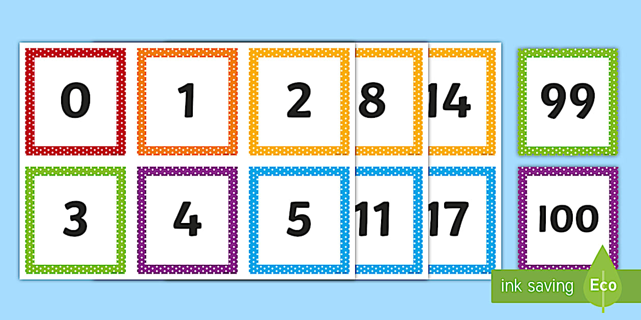 Square Number Cards (teacher made) - Twinkl