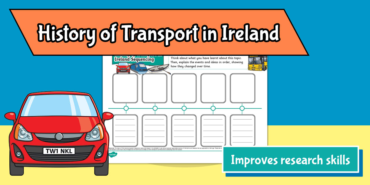 * NEW * History of Transport in Ireland Sequencing Worksheet
