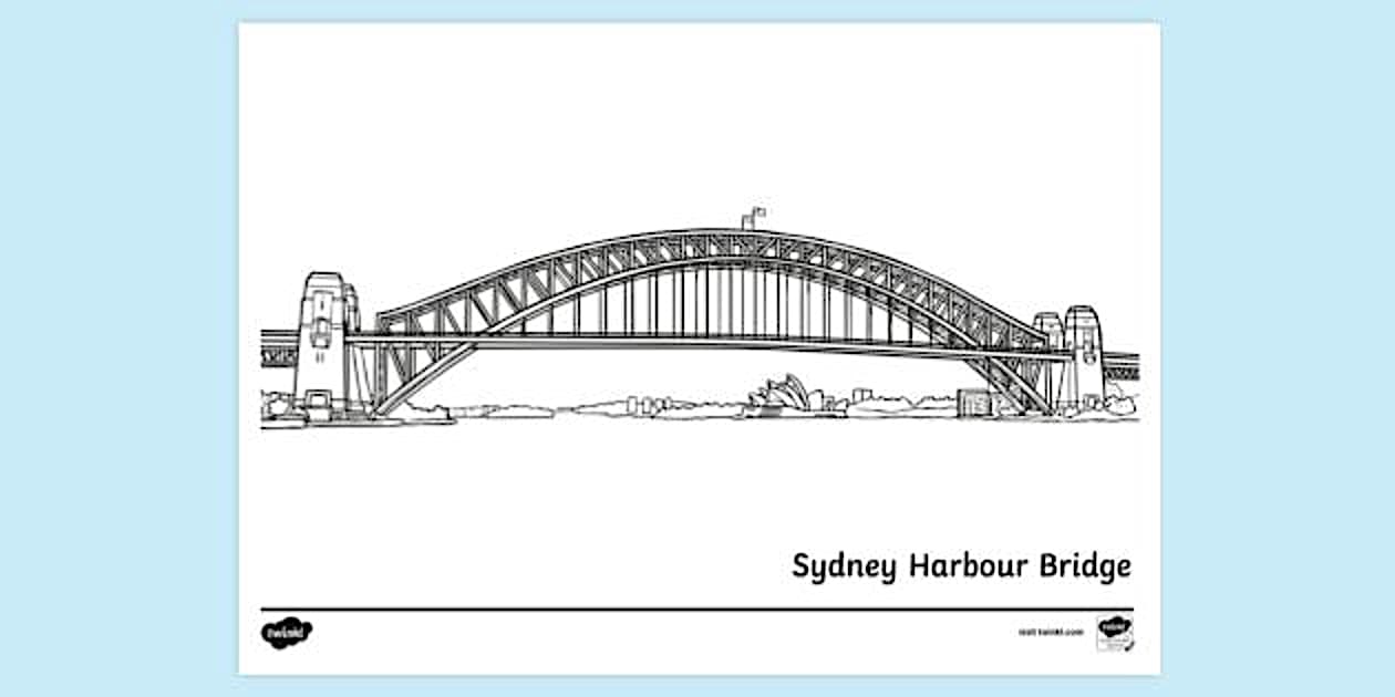 Sydney Harbour Bridge Colouring Sheet | Colouring Sheets