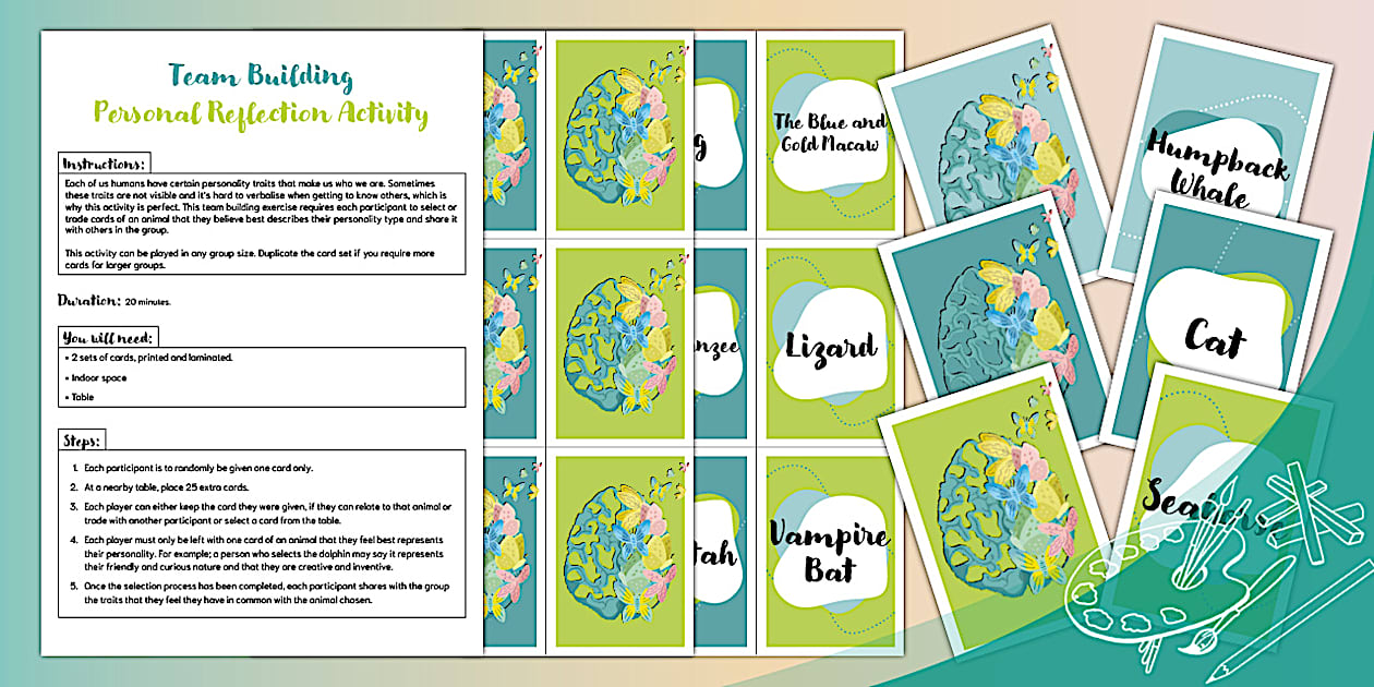 Team Building Personal Reflection Activity Cards