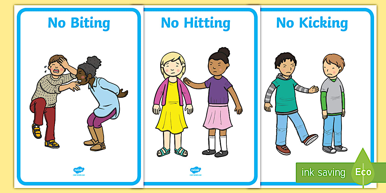 👉 No Biting No Kicking Display Posters (teacher made)
