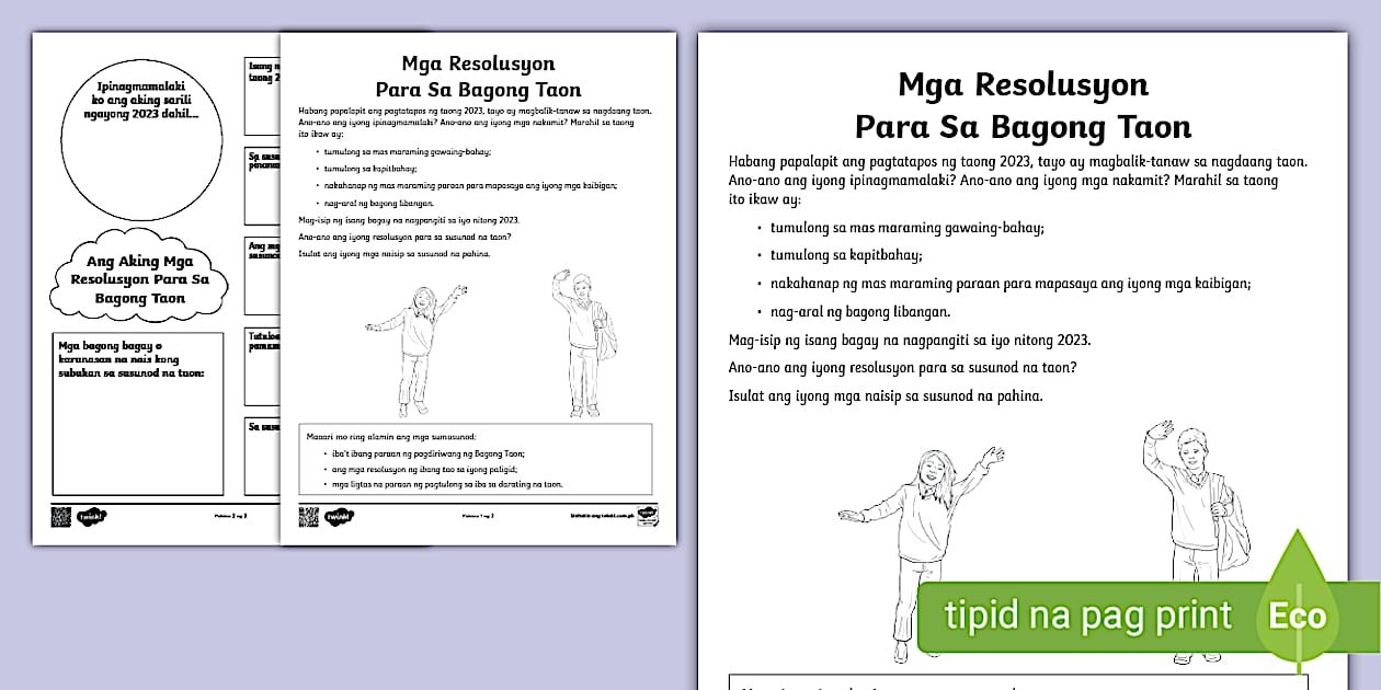 Resolusyon sa Bagong Taon | Philippines | Twinkl - Twinkl