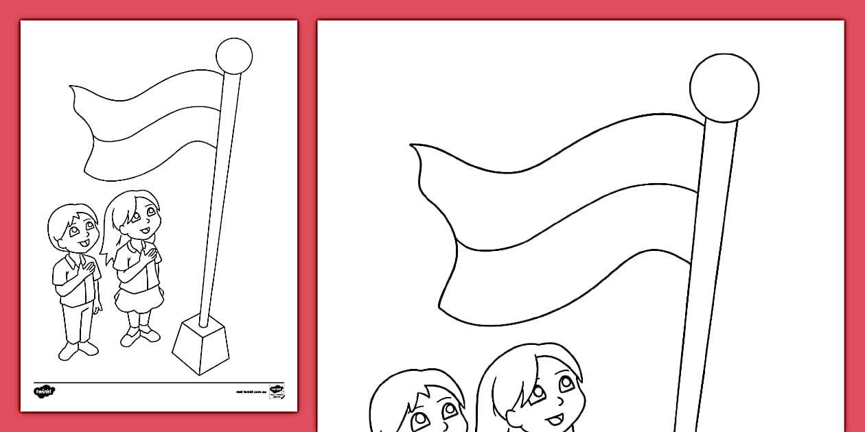 Indonesian Flag Ceremony Colouring Sheet