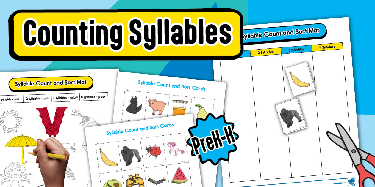 Syllable Counting Small Group Activity for PreK-K - Twinkl