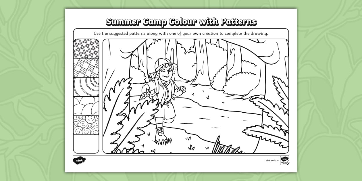 Summer Camp Colour with Patterns Activity (teacher made)