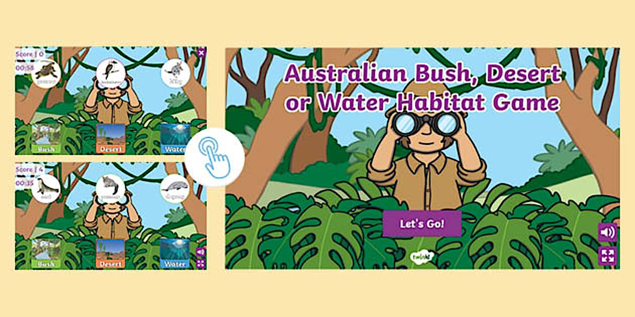 Australian Bush, Desert or Water Habitat Game (teacher made)