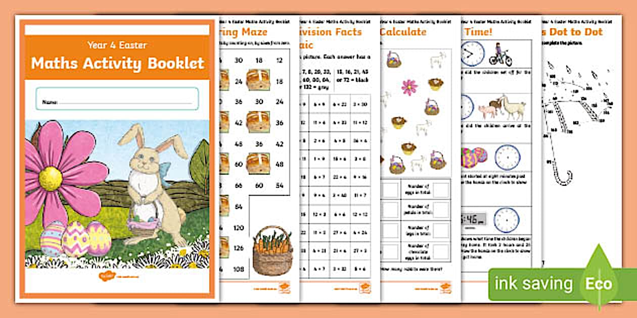 Year 4 Easter Maths Activity Booklet (teacher made) - Twinkl
