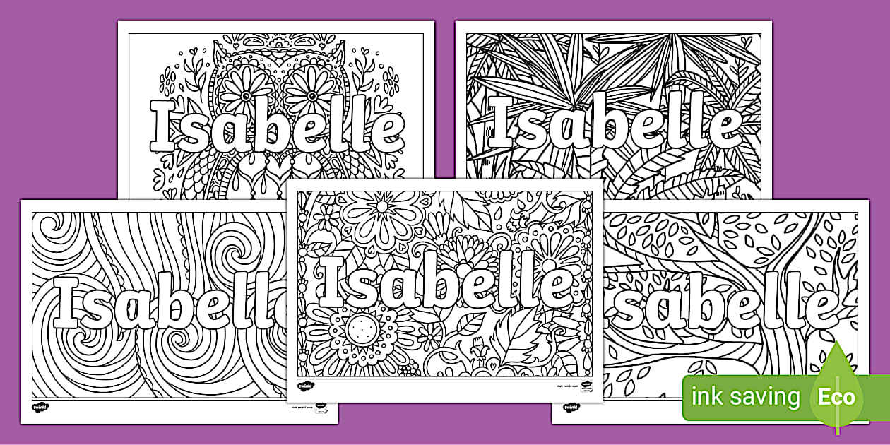 Isabelle Mindfulness Name Colouring Activity | Twinkl | KS1
