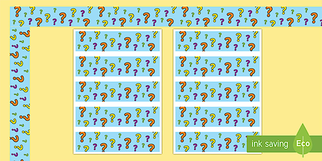 Question Marks Display Border (teacher made) - Twinkl