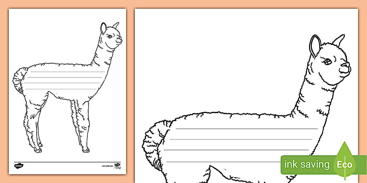 Alpaca Writing Template (teacher made) - Twinkl
