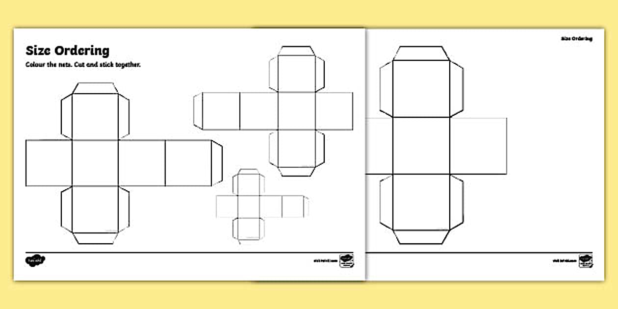 Cube Size Ordering Nets (teacher made) - Twinkl