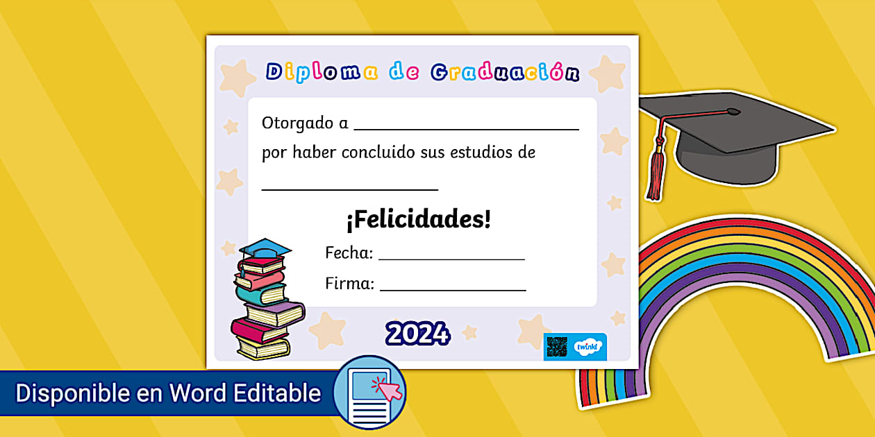 Diplomas para graduación - editables (teacher made)