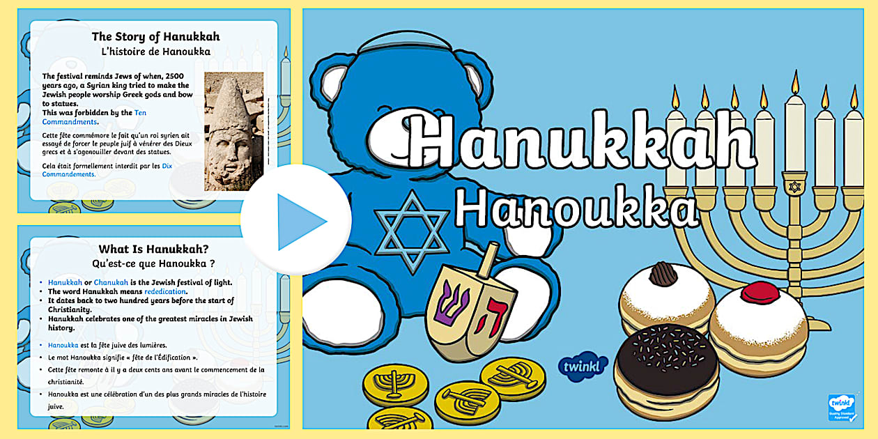 Hanukkah PowerPoint English/French (teacher made) - Twinkl