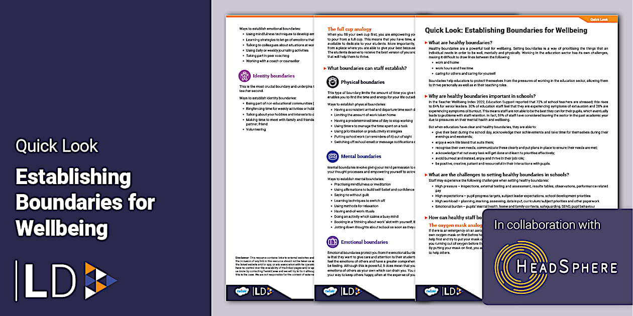 Quick Look: Establishing Boundaries for Wellbeing - Leaders