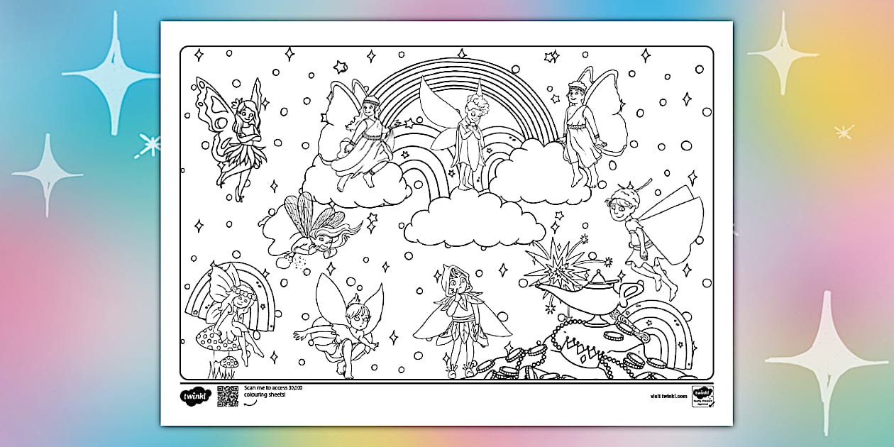 Magical Fairies Rainbow Colouring Sheet (teacher made)