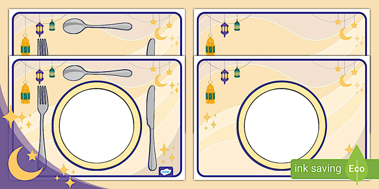 My Ramadan Placemat (Teacher-Made) - Twinkl