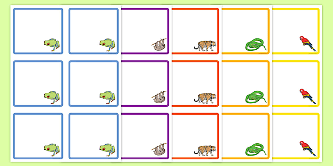 Editable Jungle & Rainforest-Themed Square Peg Labels