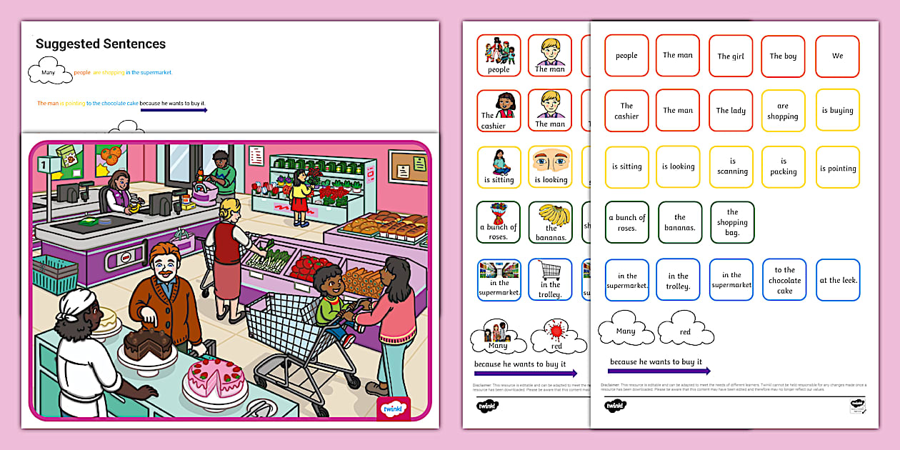 Colourful Semantics Shopping Picture Scene (teacher made)