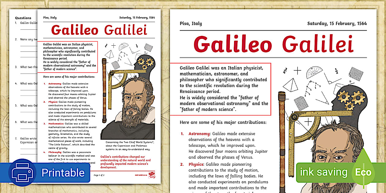 Galileo Galilei (professor feito) - Twinkl