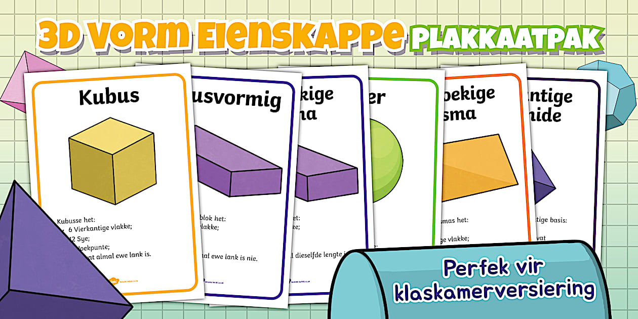 GF Wisk - 3-D Vorm Eienskappe - Plakkaatpak (KABV-Belyn)