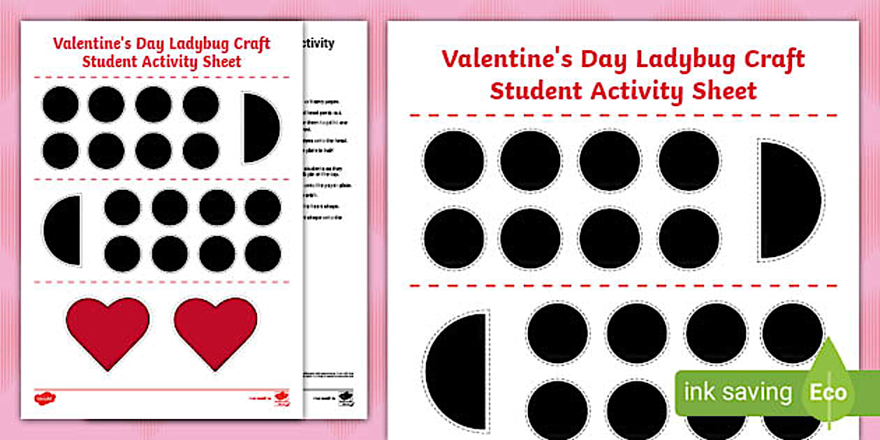 Valentine's Day Ladybug (Craft Activity). (teacher made)