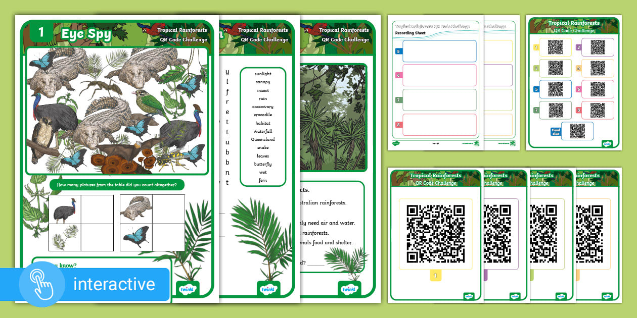 Australian Tropical Rainforest QR Code Escape Room - Twinkl