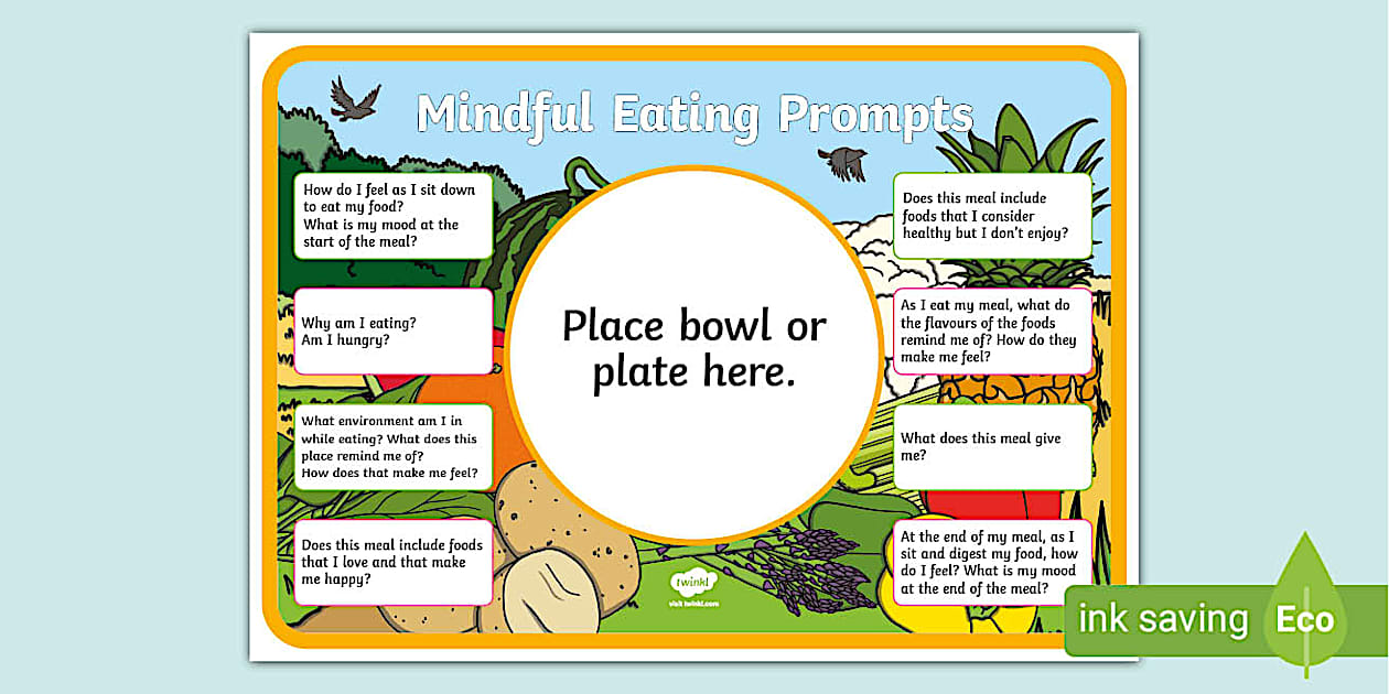 Mindful Eating Prompts (teacher made) - Twinkl