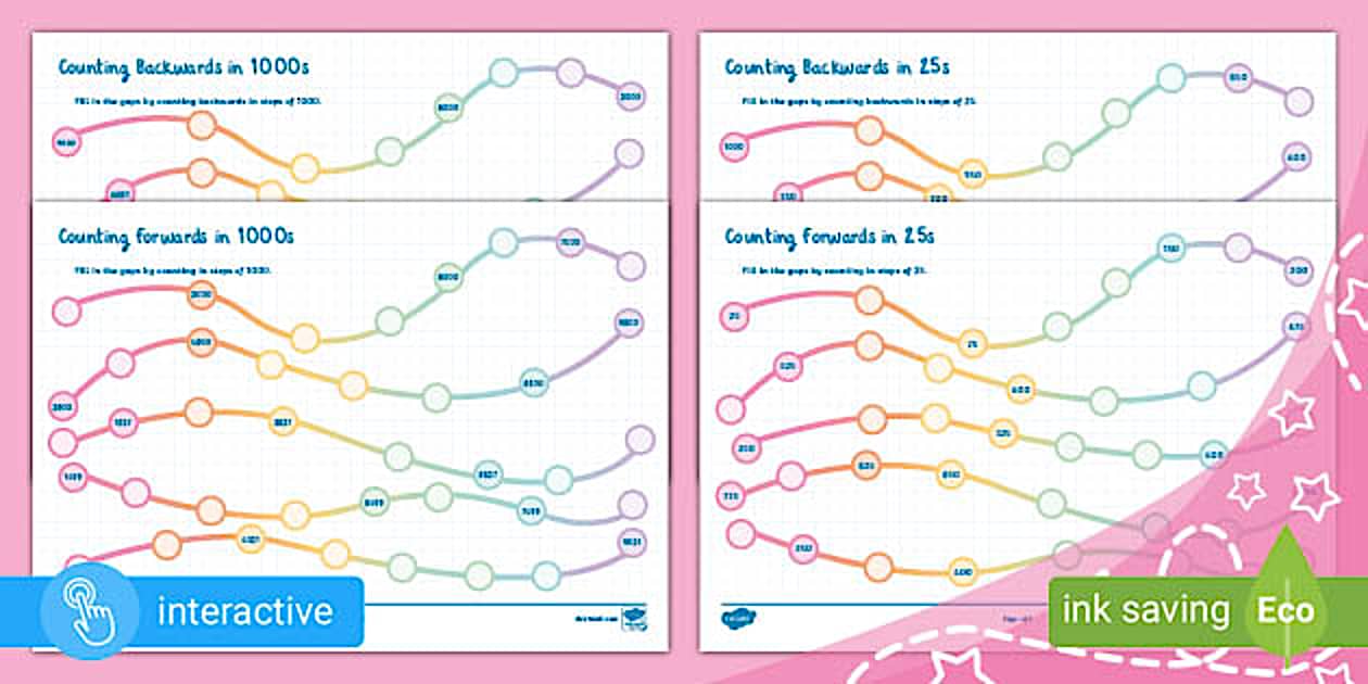 Counting Forwards and Backwards in Steps of 25 and 1000