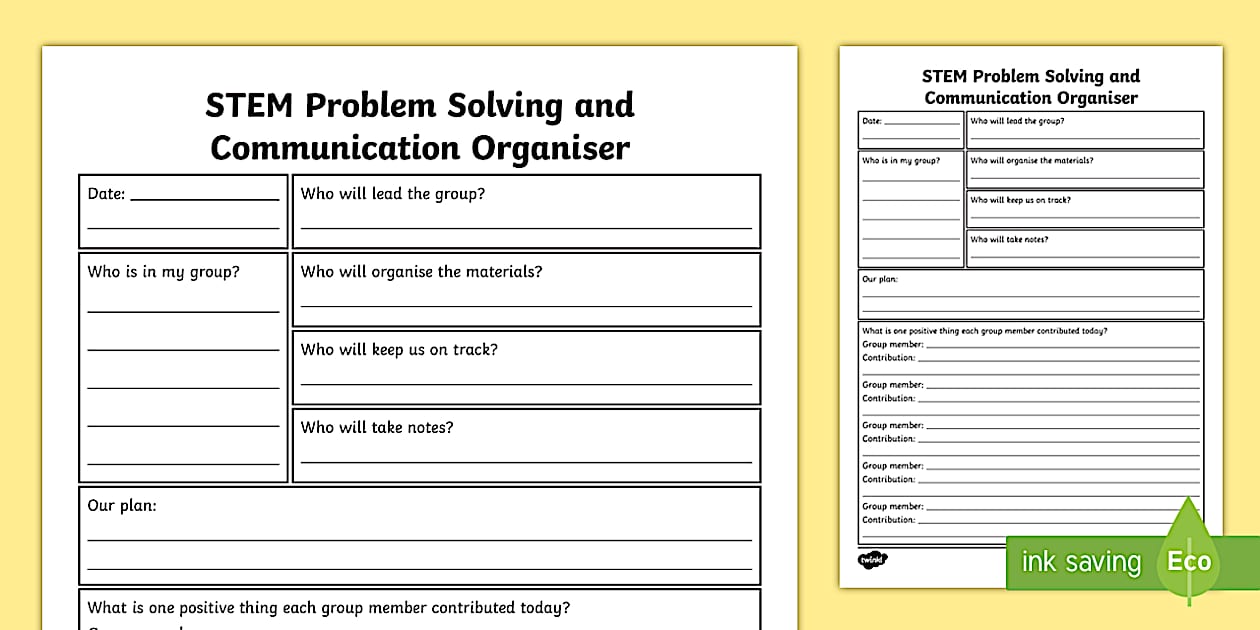 Cursive STEM Group Organisation and Reflection Activity