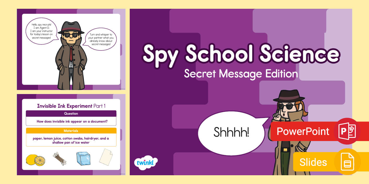 Spy School Science: Secret Message Edition - PowerPoint & Google Slides